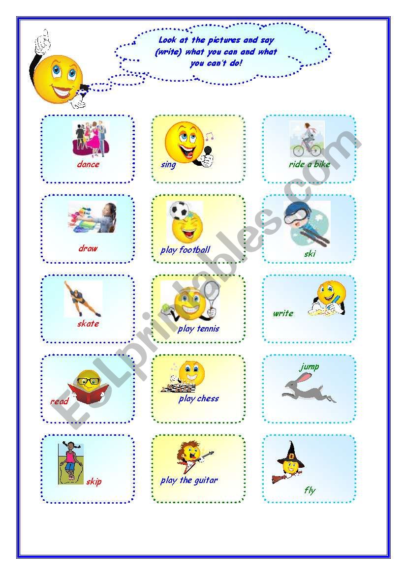 Action verbs_can/can´t - ESL worksheet by rosa_mazur Action verbs_can/can´t - ESL worksheet by rosa_mazur
