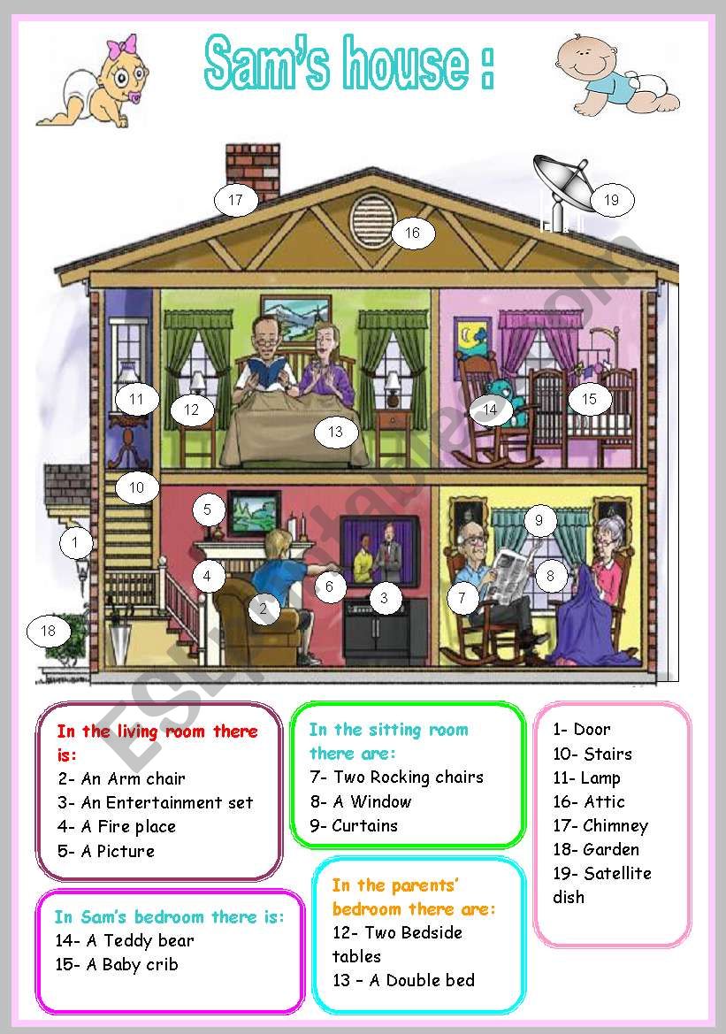 sam´s house - ESL worksheet by ben 10