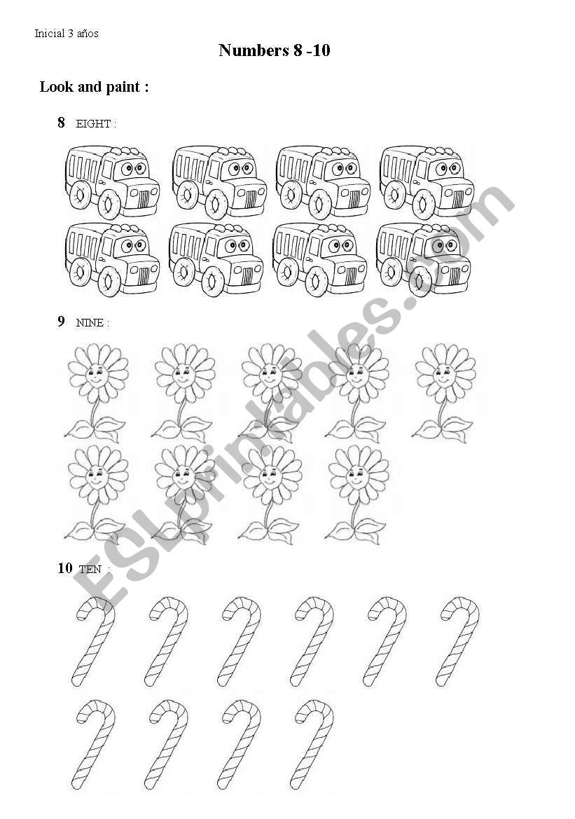 English worksheets: let´s count
