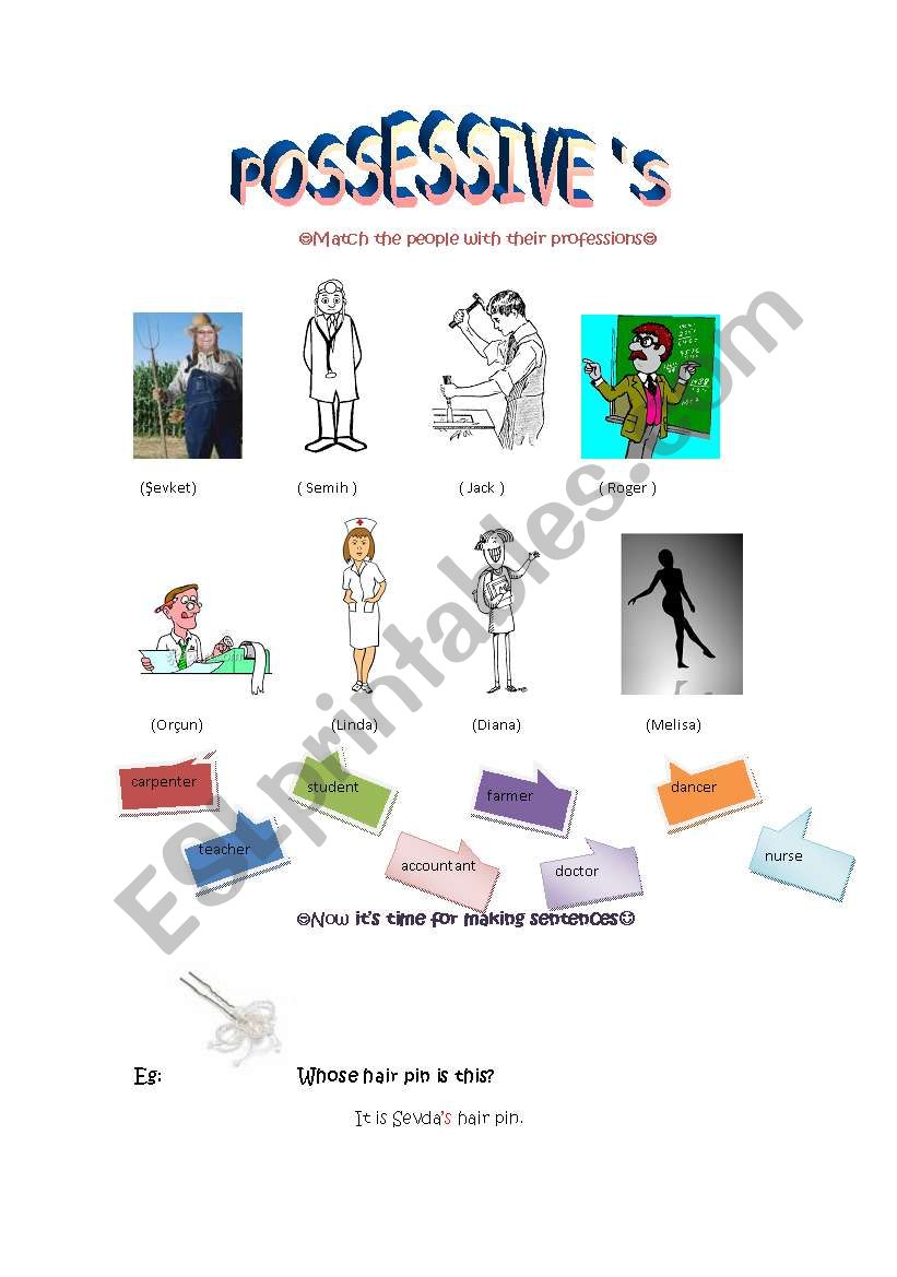 POSSESSIVE ´S - ESL worksheet by yldrmozlm