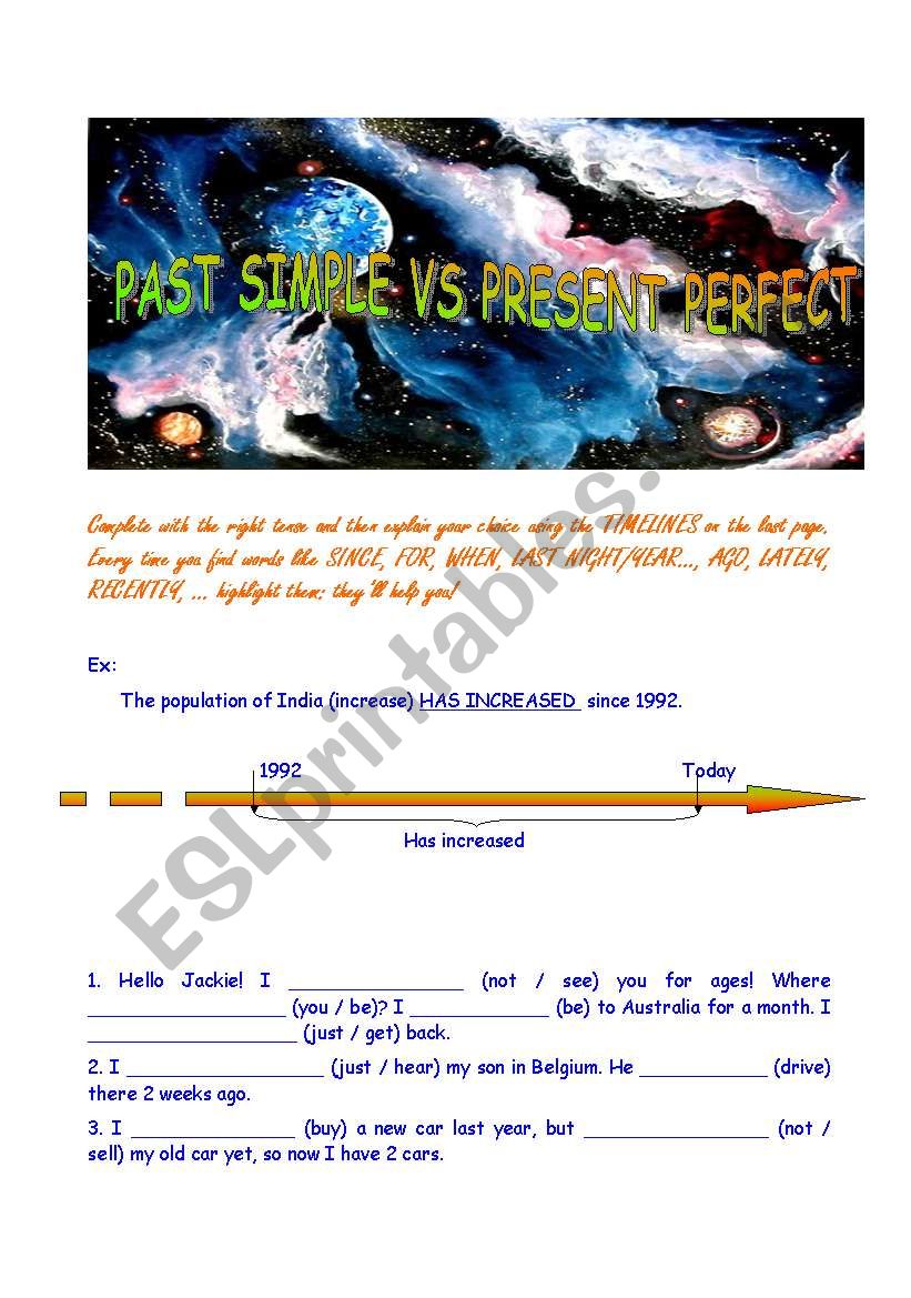 PAST SIMPLE VS PRESENT PERFECT : it´s all about timelines! ;O) - ESL ...