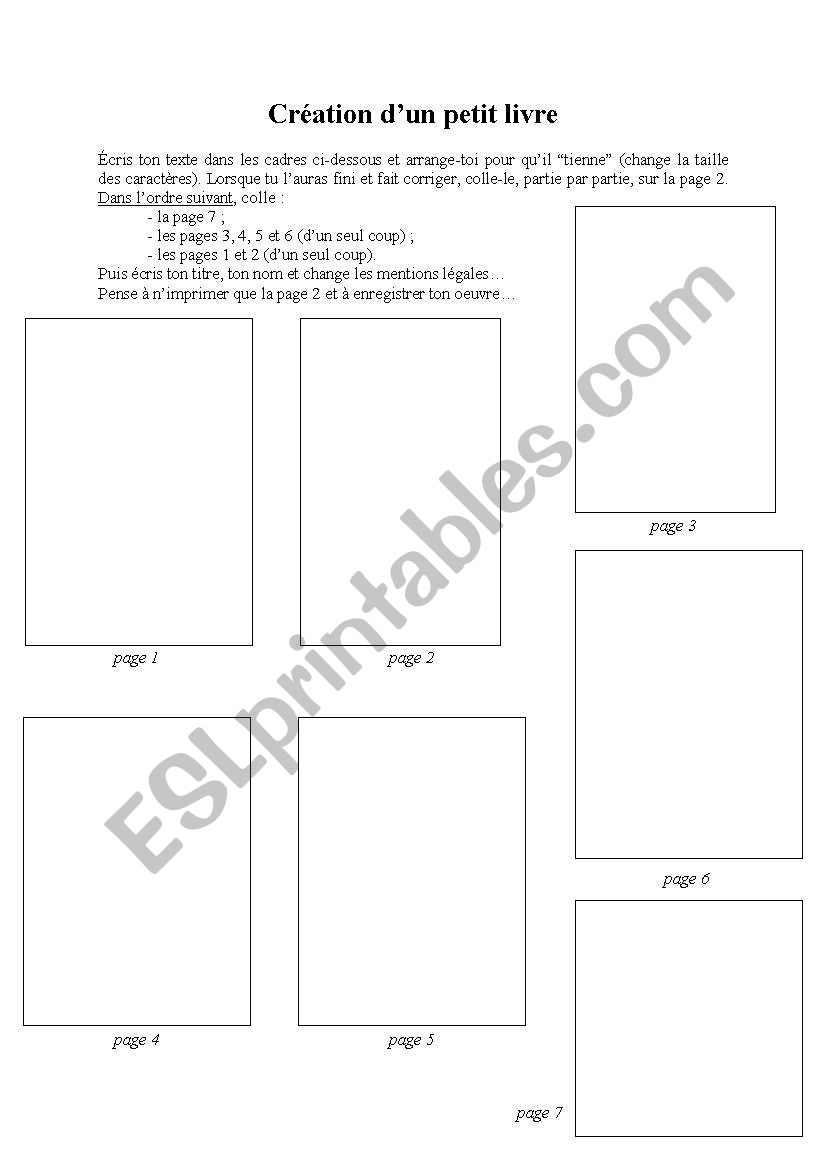 How to create a little book on Word - ESL worksheet by Djamie41