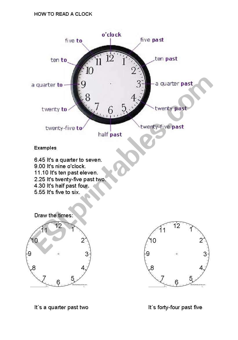 How To Read A Clock ESL Worksheet By Cristavella