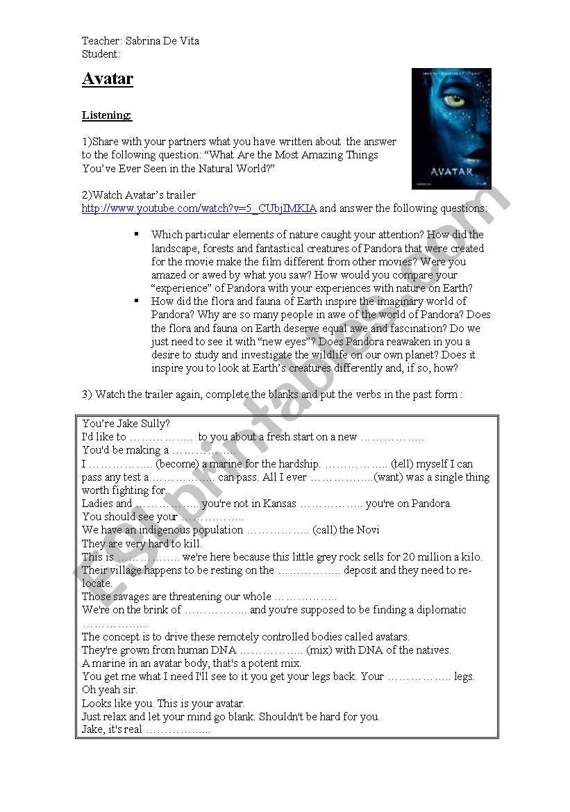 “Strategies for learning new vocabulary with Avatar film” - ESL ...