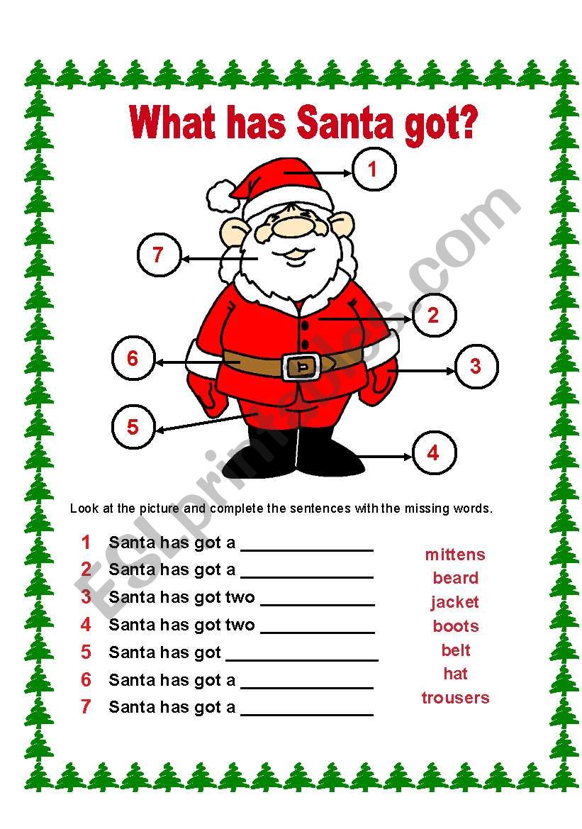 SANTA´S CLOTHES - ESL worksheet by jecika