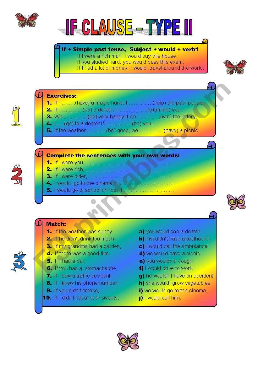 IF CLAUSE TYPE 2 ESL Worksheet By Flapanta