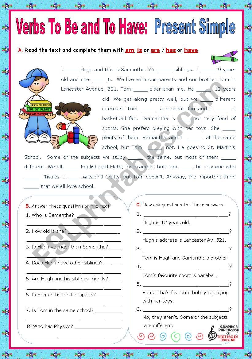 Verb To Be Affirmative Negative And Interrogative Exercises Pdf Exercise