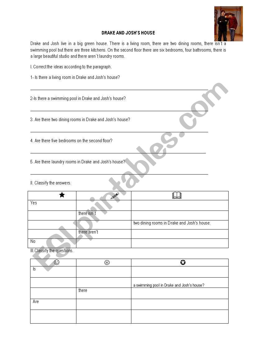 English worksheets: Drake and Josh´s house