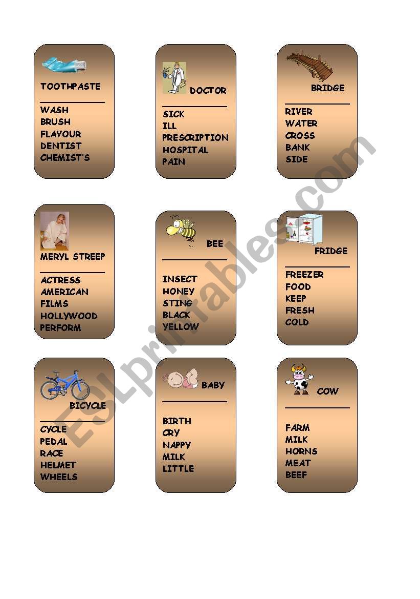 Game: "Don´t Say That Word!!" doc3. Practising definitions and ...