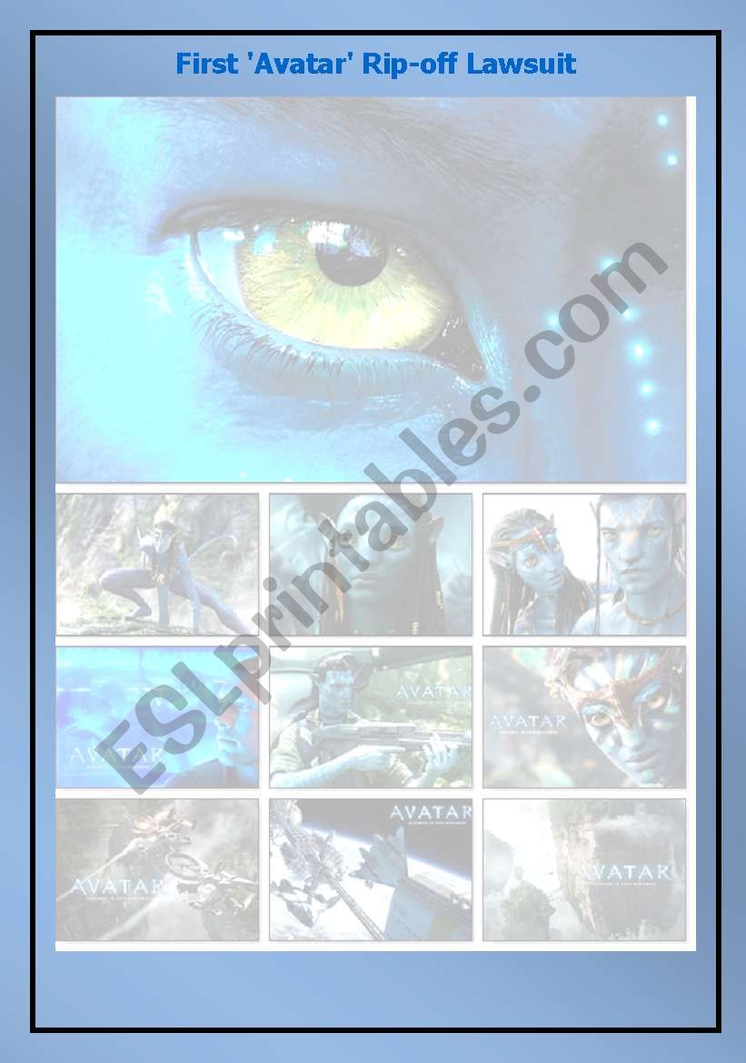 News Article : ´Avatar´ Rip-off Lawsuit - ESL worksheet by gr8educator