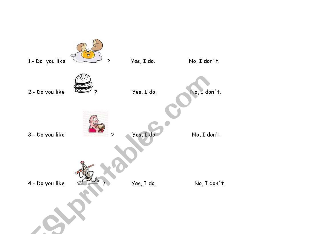 English worksheets: YES, I DO or NO, I DON´T