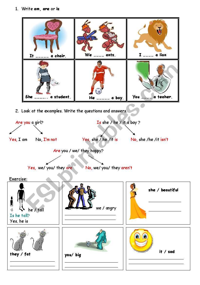 ´to be´ how to make questions - ESL worksheet by karolcia213