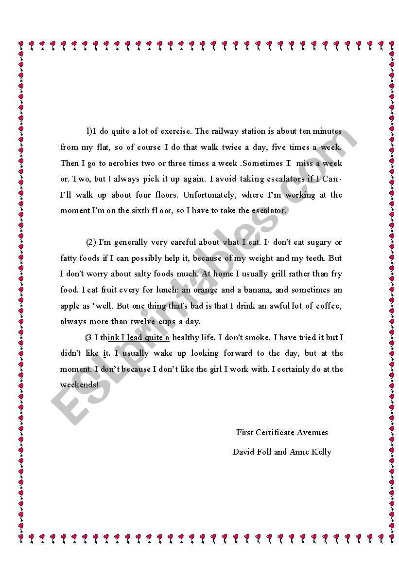 let´s keep fit - ESL worksheet by akram@73