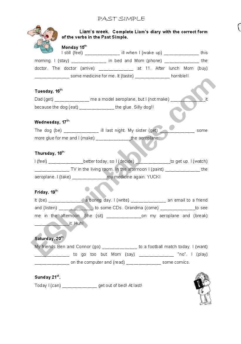LIAM´S WEEKEND - ESL worksheet by Ximenne
