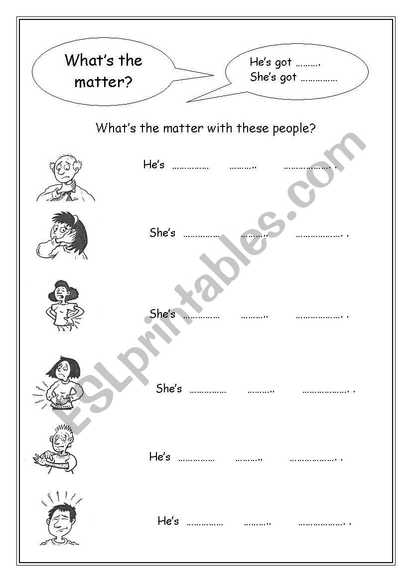 What´s the Matter - Health complaints - Beginners - ESL worksheet by ...