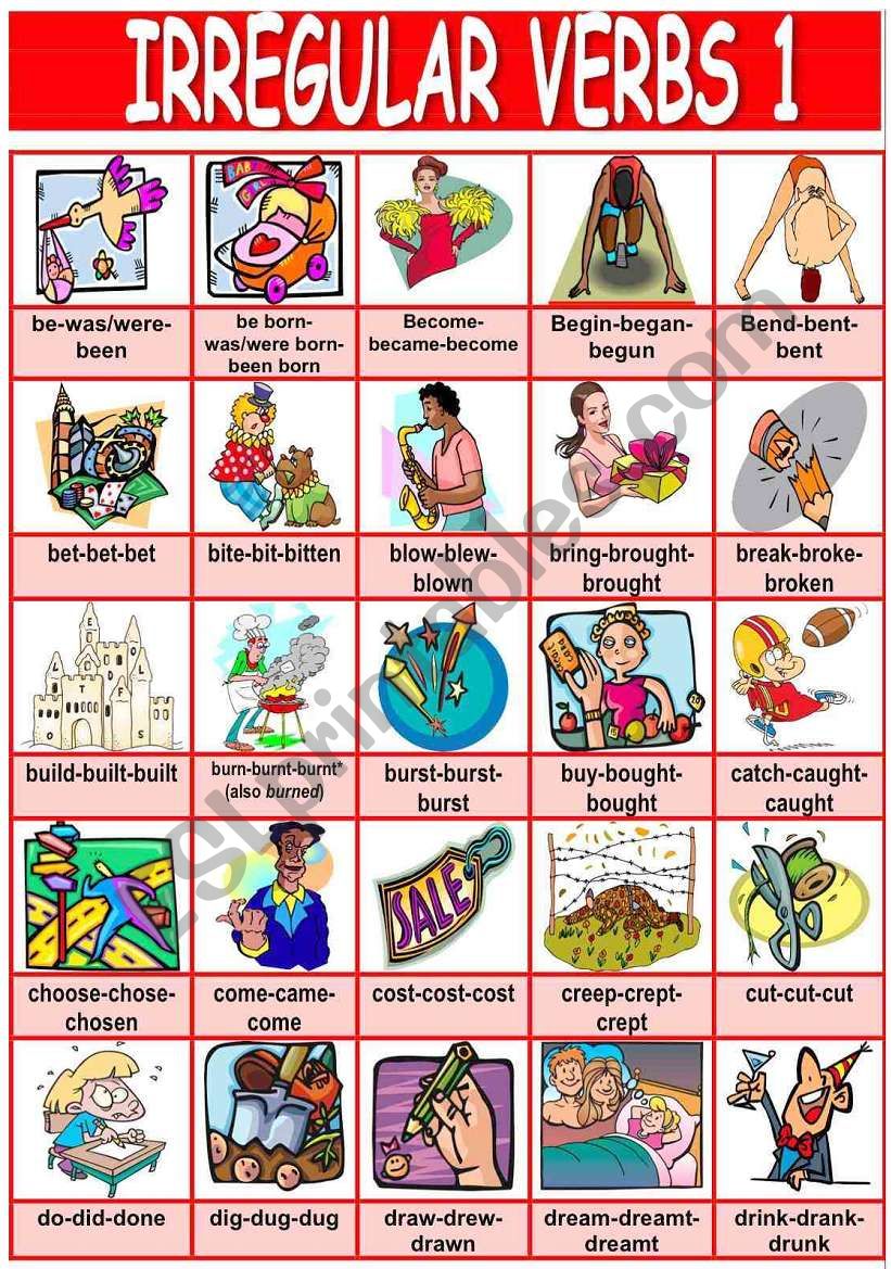 Irregular Verbs Pictionary English Esl Worksheets Pdf Doc Hot Sex Picture