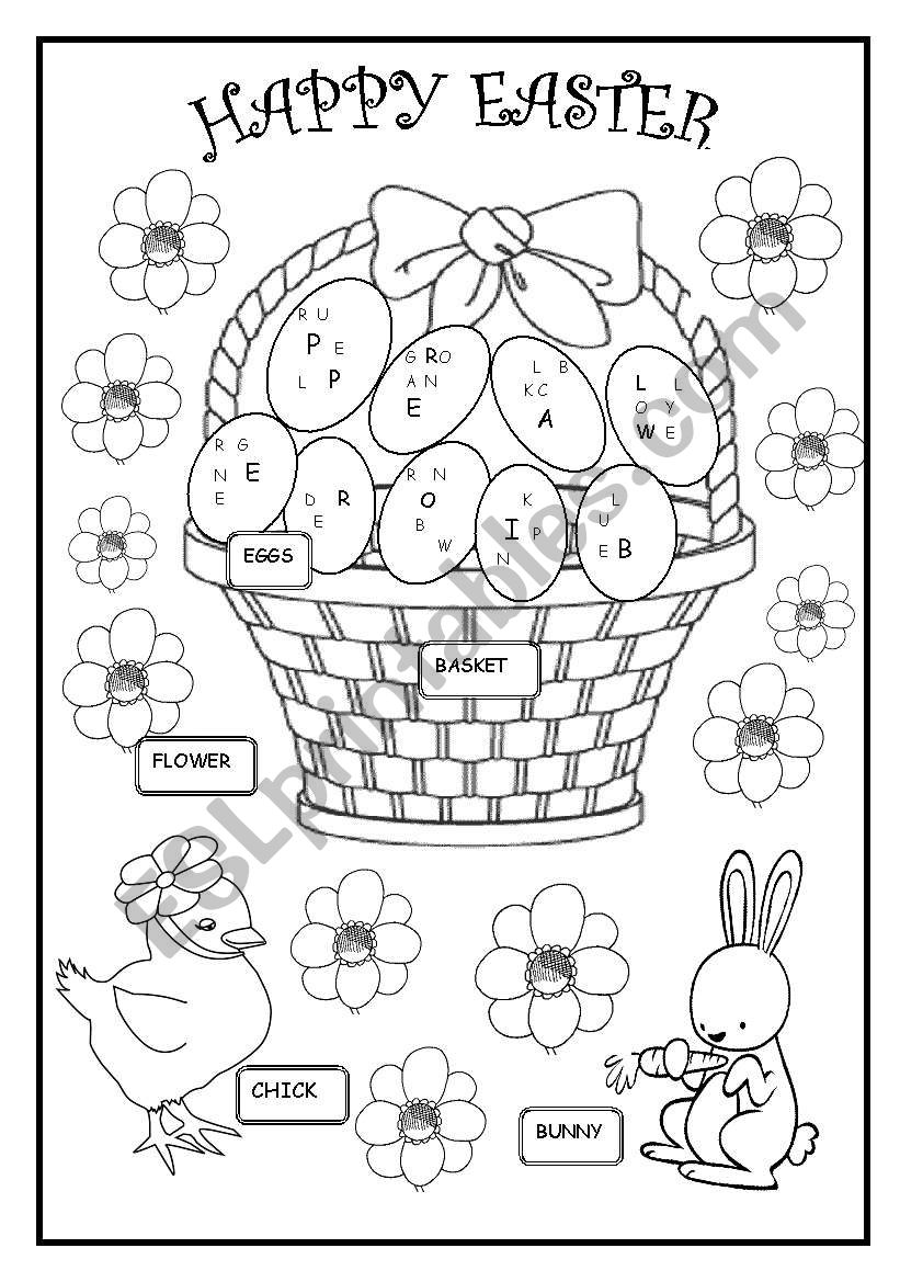 EASTER COLOURING ESL Worksheet By Martinasvabova