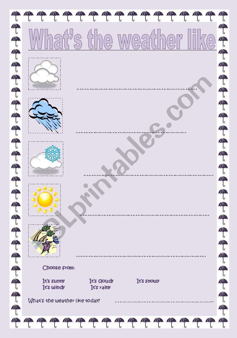 English worksheets: What´s the weather like?