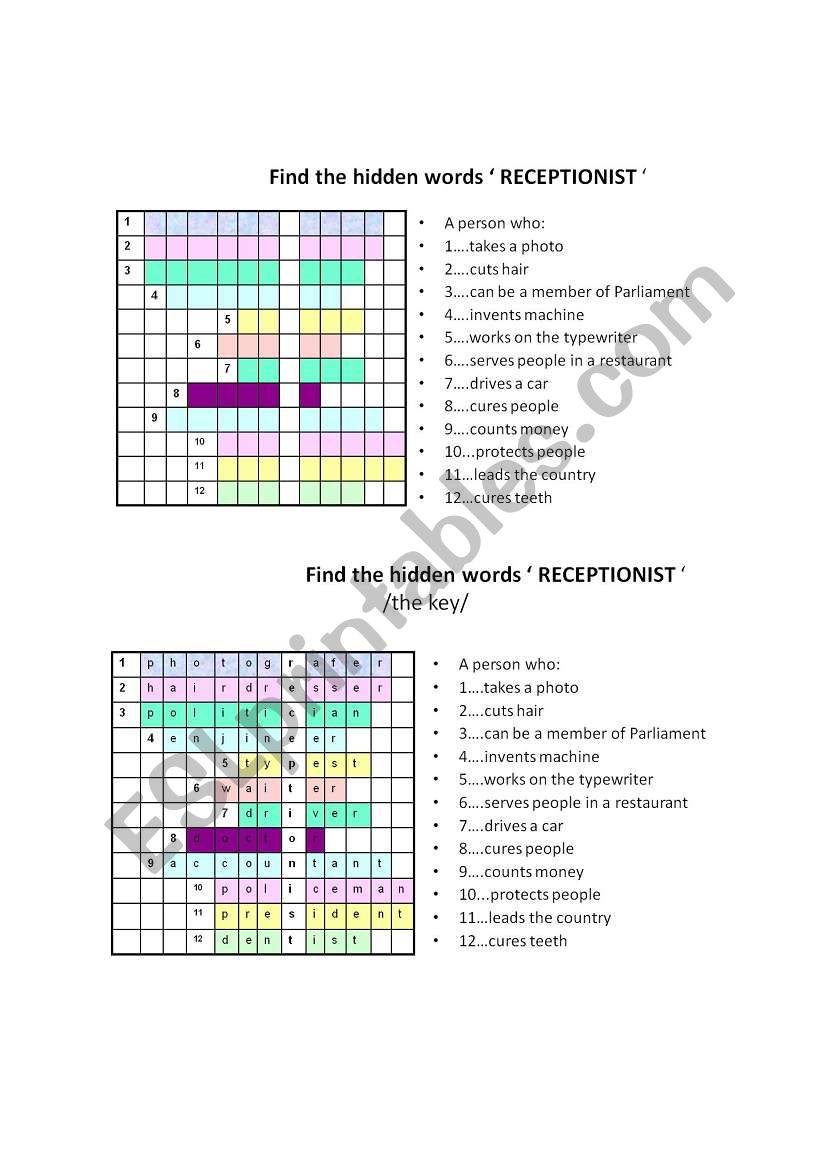 English worksheets: Job´s and Profession´s Vocabulary