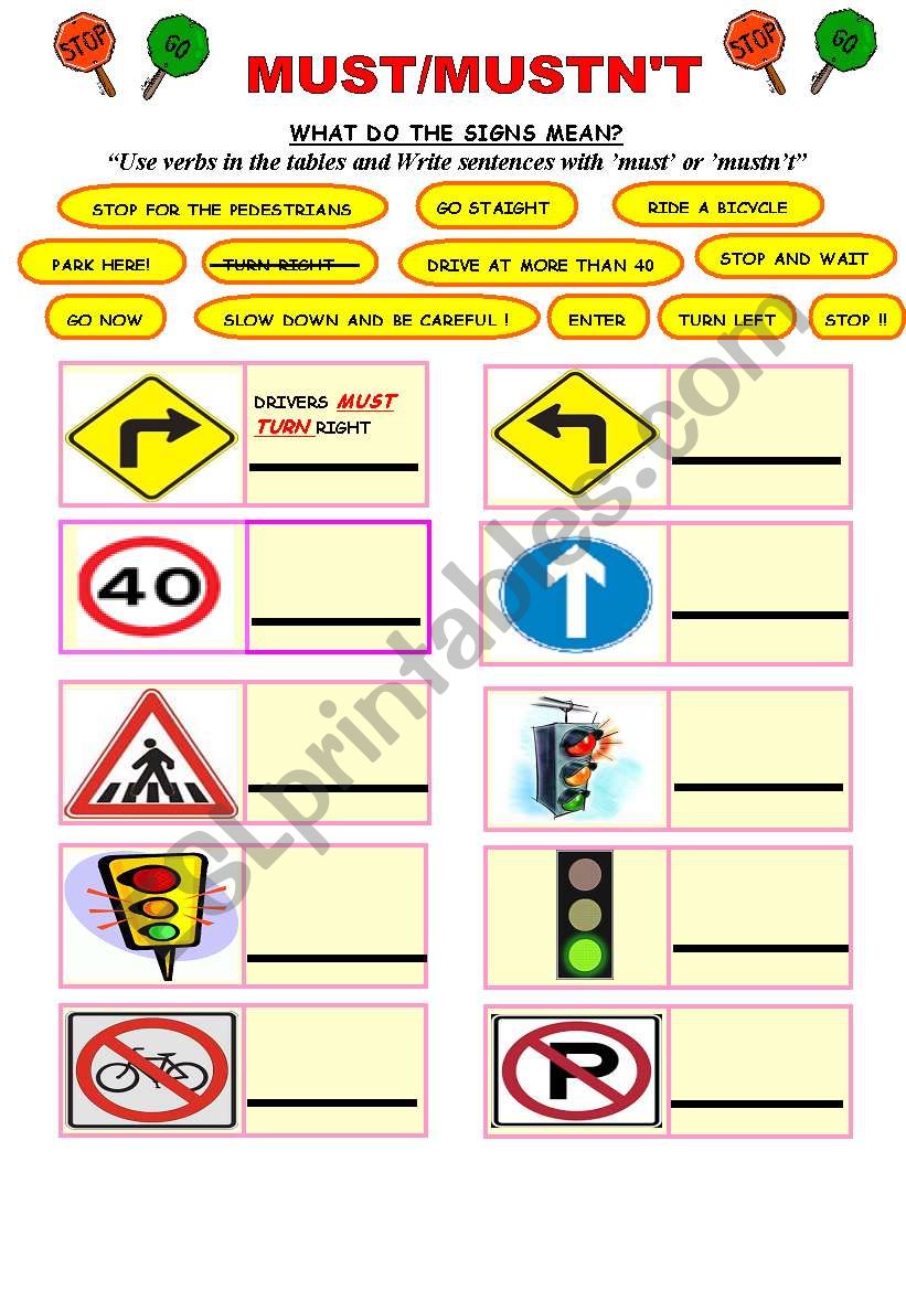 MUST-MUSTN´T - ESL worksheet by ihozdemir