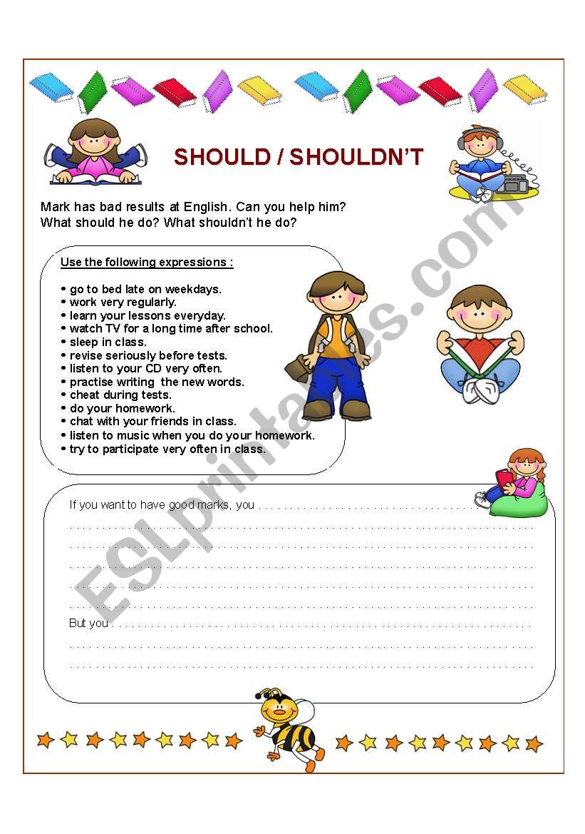 should / shouldn´t - ESL worksheet by nvr1
