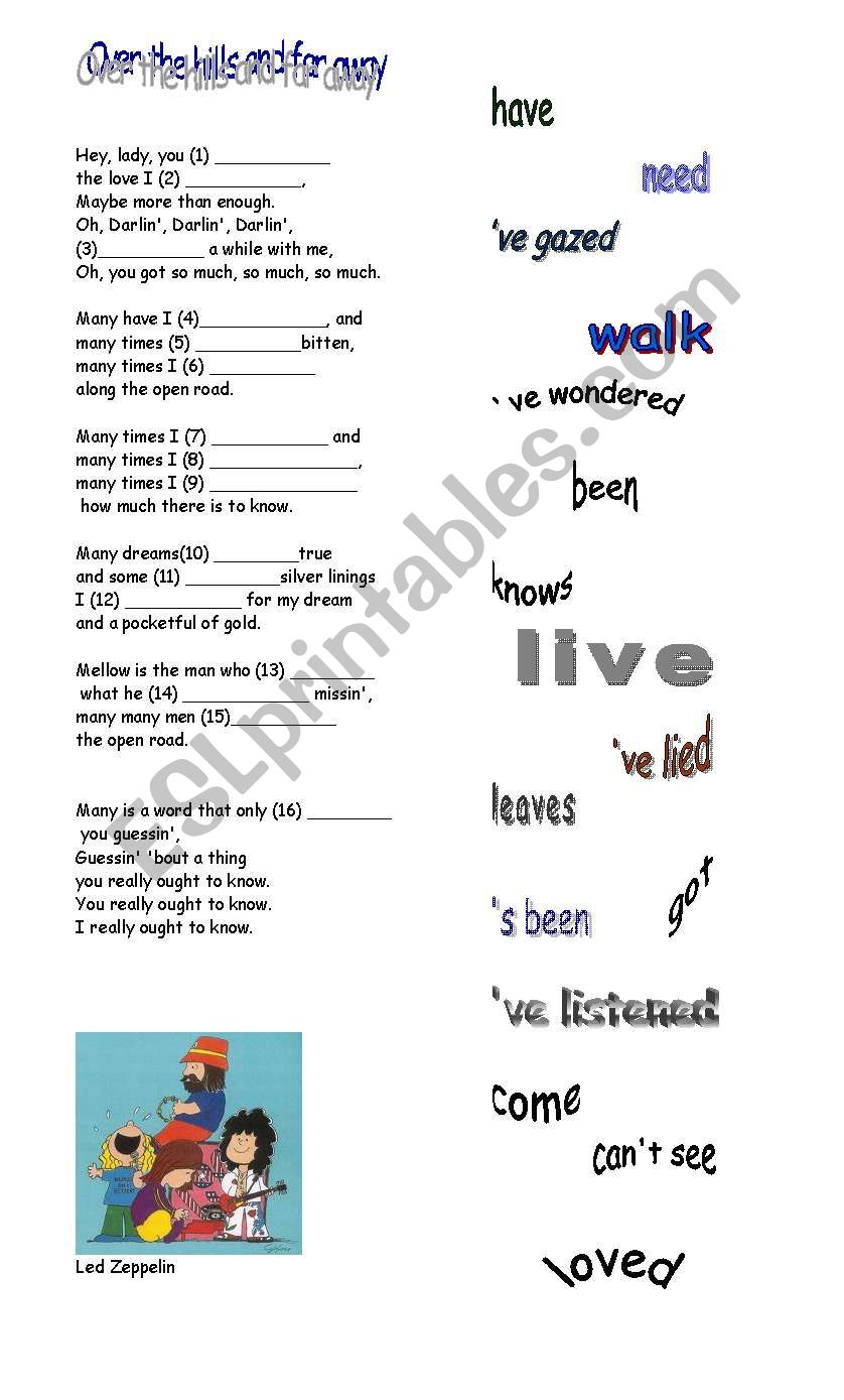 Led Zeppelin´s song (present perfect + past) - ESL worksheet by isoldar