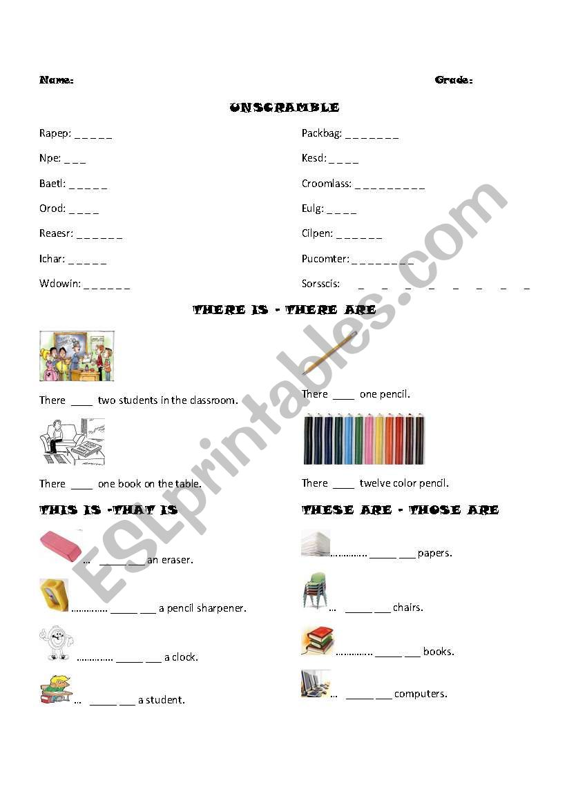 there is/are this that these those - ESL worksheet by linita0112