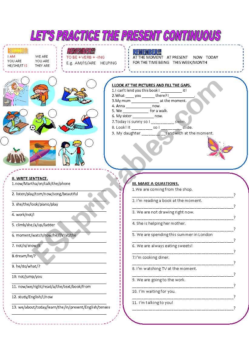 Let´s practice the present continuous - ESL worksheet by Marta_d