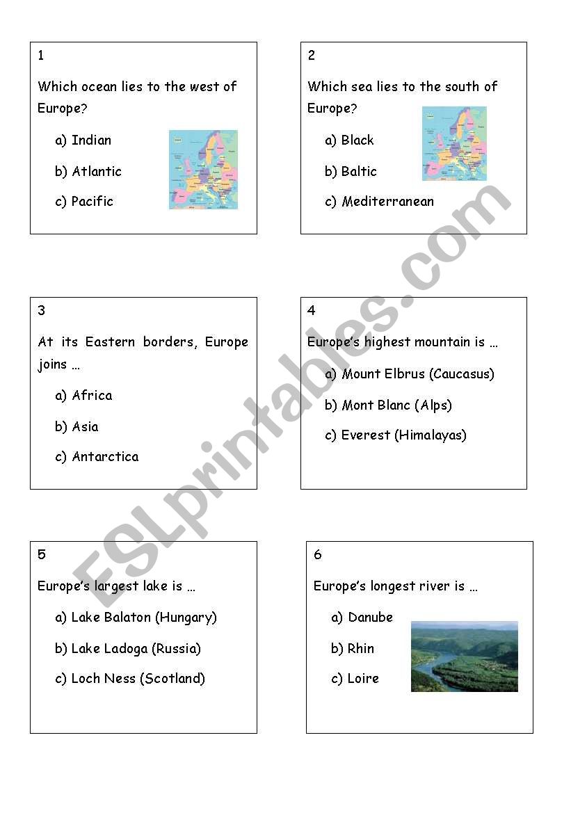 EUROPE´S DAY RUNNING QUIZ (17 pages) - ESL worksheet by Isabel L
