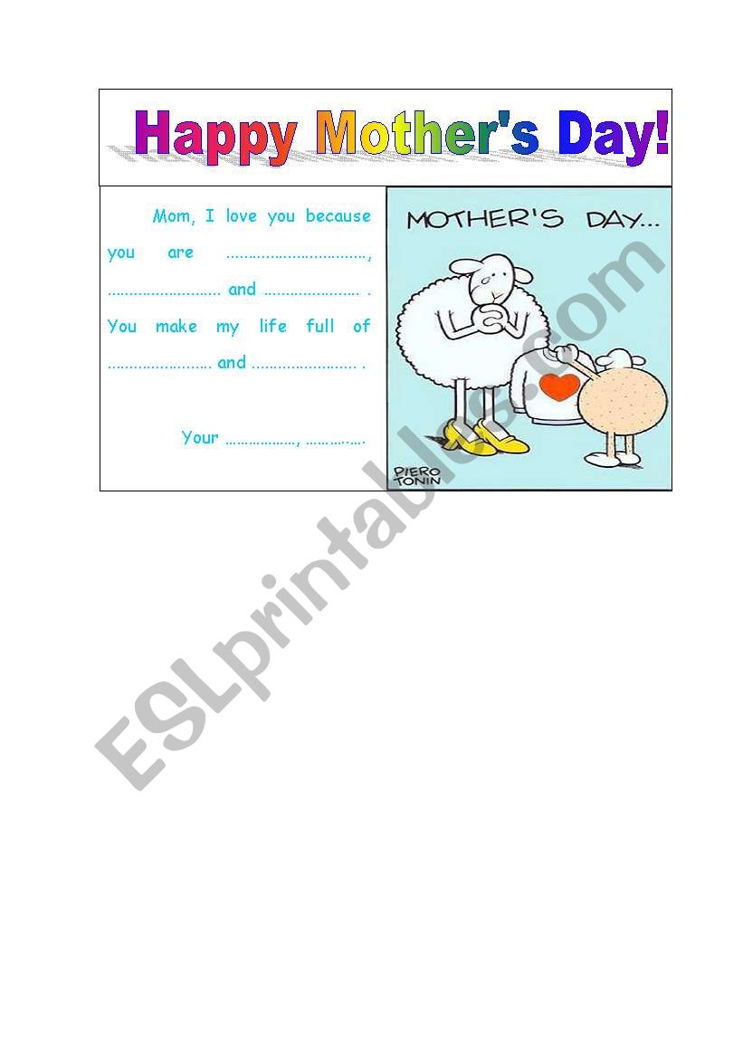 Mother´s Day - ESL worksheet by Sandroca