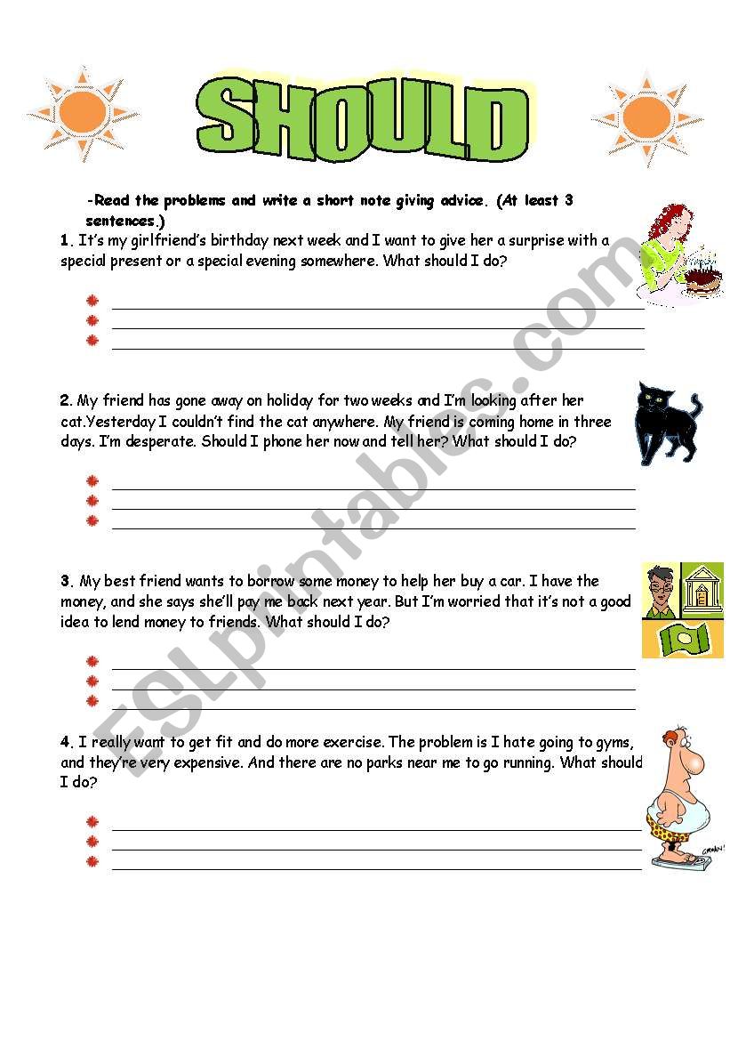 SHOULD-SHOULDN´T - ESL worksheet by sebsey