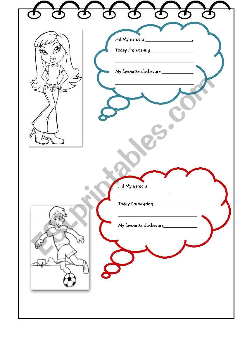 What´s she/he wearing? - ESL worksheet by Gwiazdka221