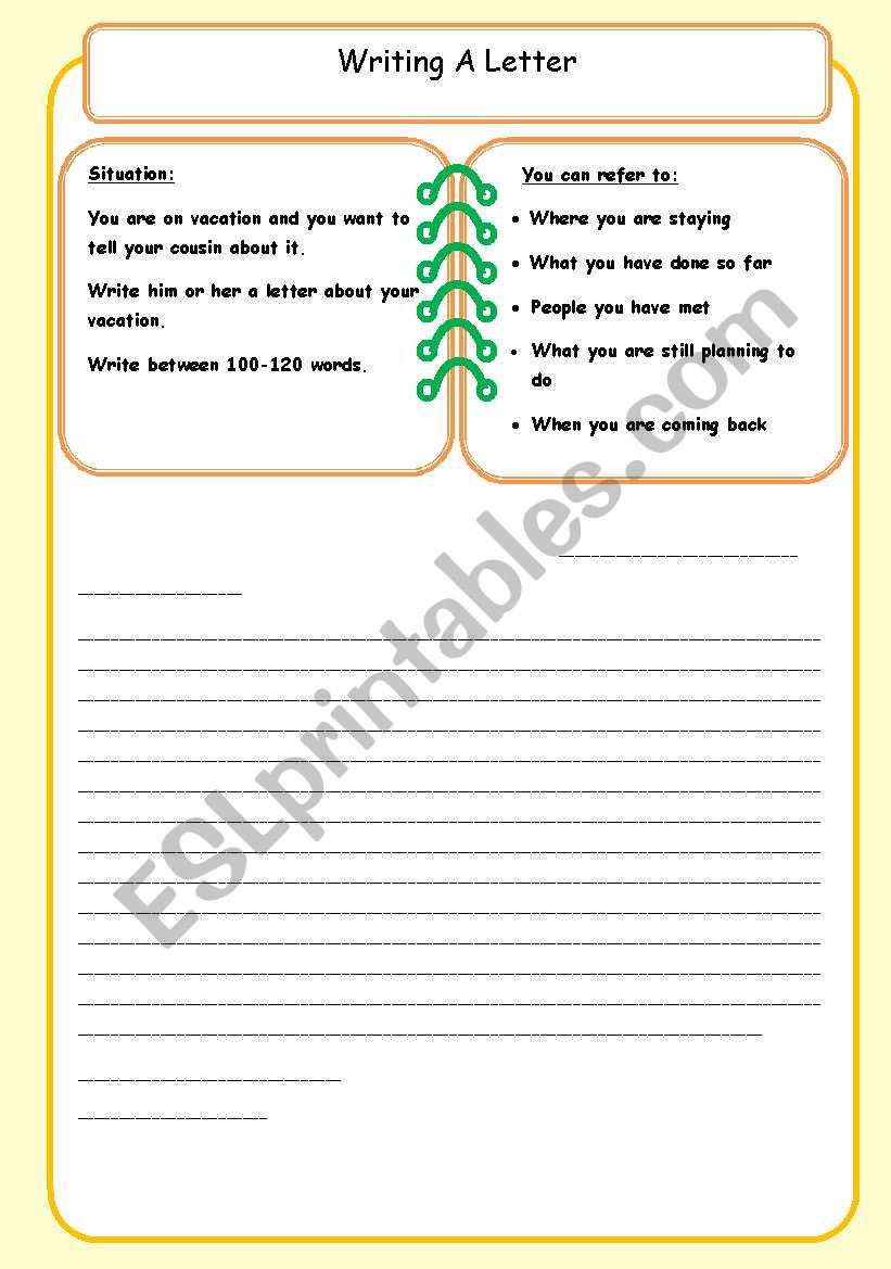 Writing An Informal Letter 9 ESL Worksheet By Debbiem