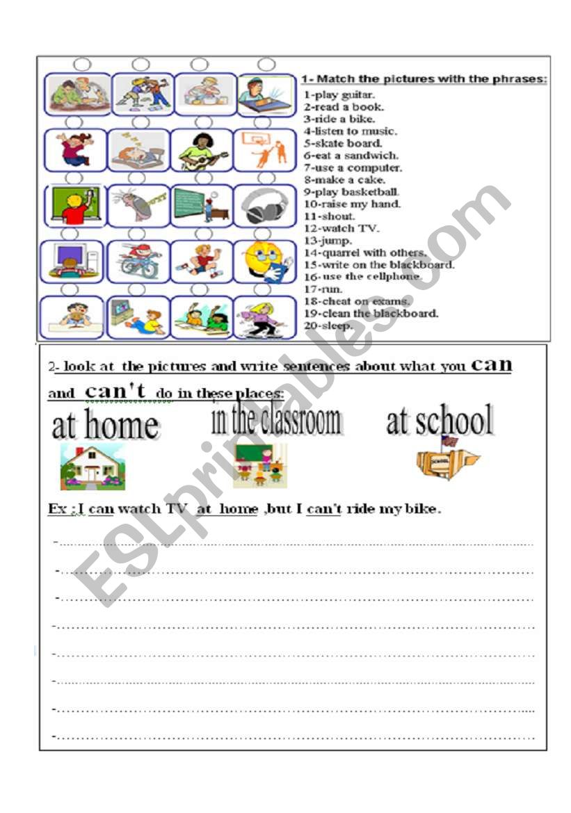 I can/ I can´t - ESL worksheet by bolflayke