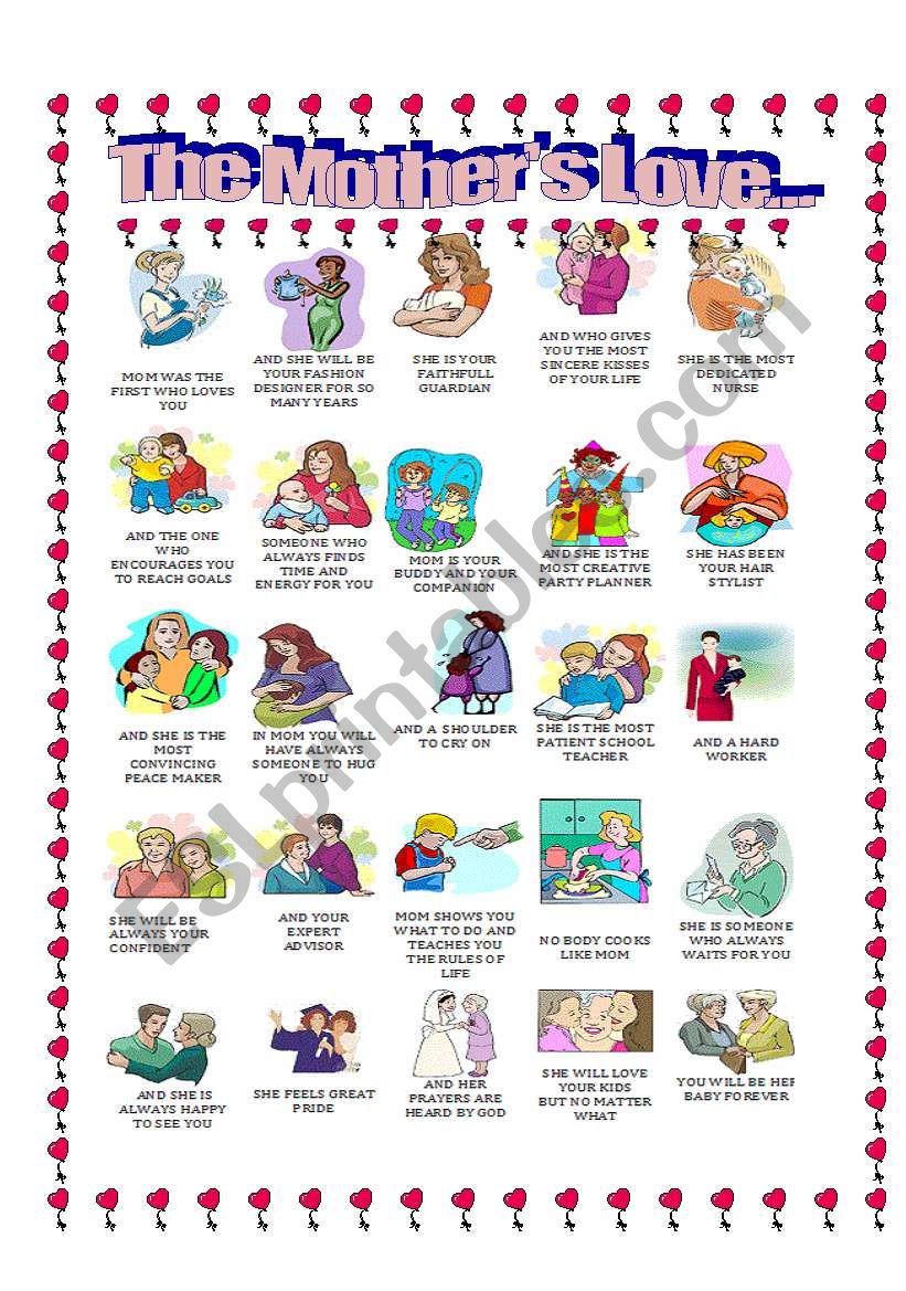 The Mother´s Love Reading - ESL worksheet by ilona