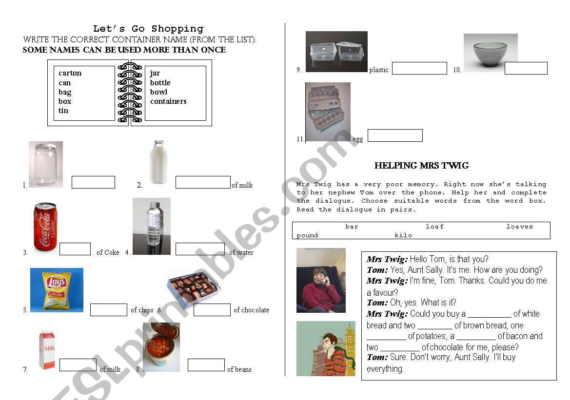 English worksheets: Let´s Go Shopping