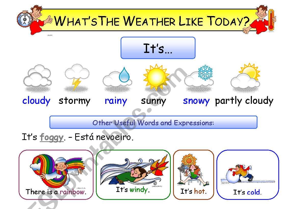 What´s the weather like today? (Editable) - ESL worksheet by MayaWee