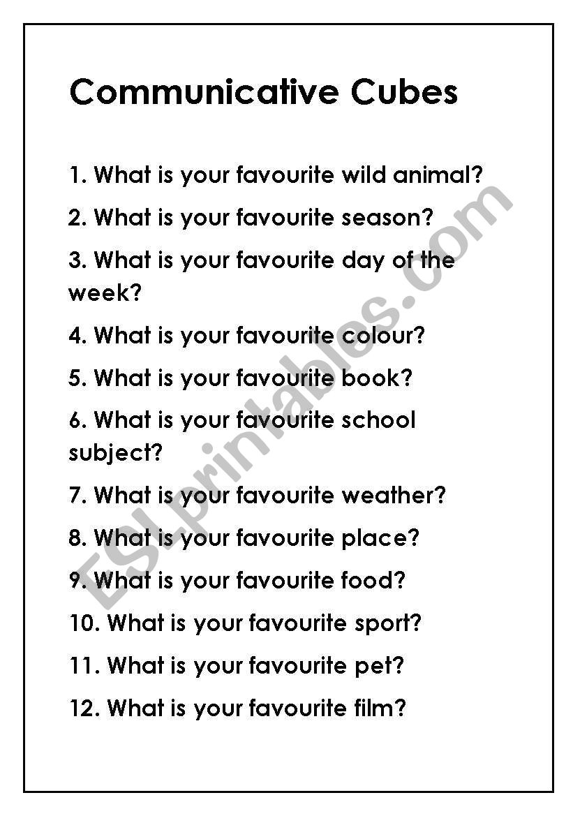 What´s your favourite.. ? - ESL worksheet by kawusia