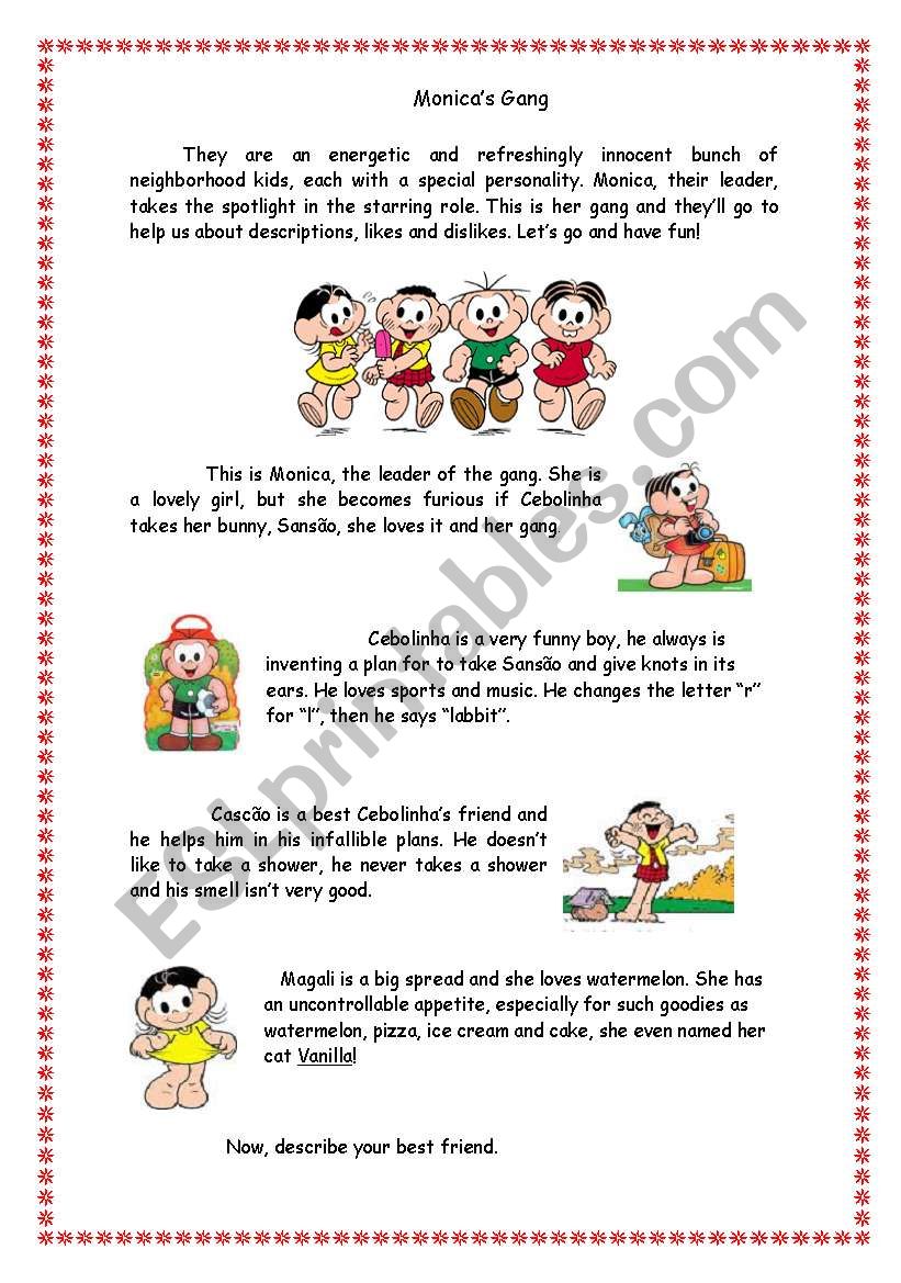 Monica´s Gang - ESL worksheet by Sandroca