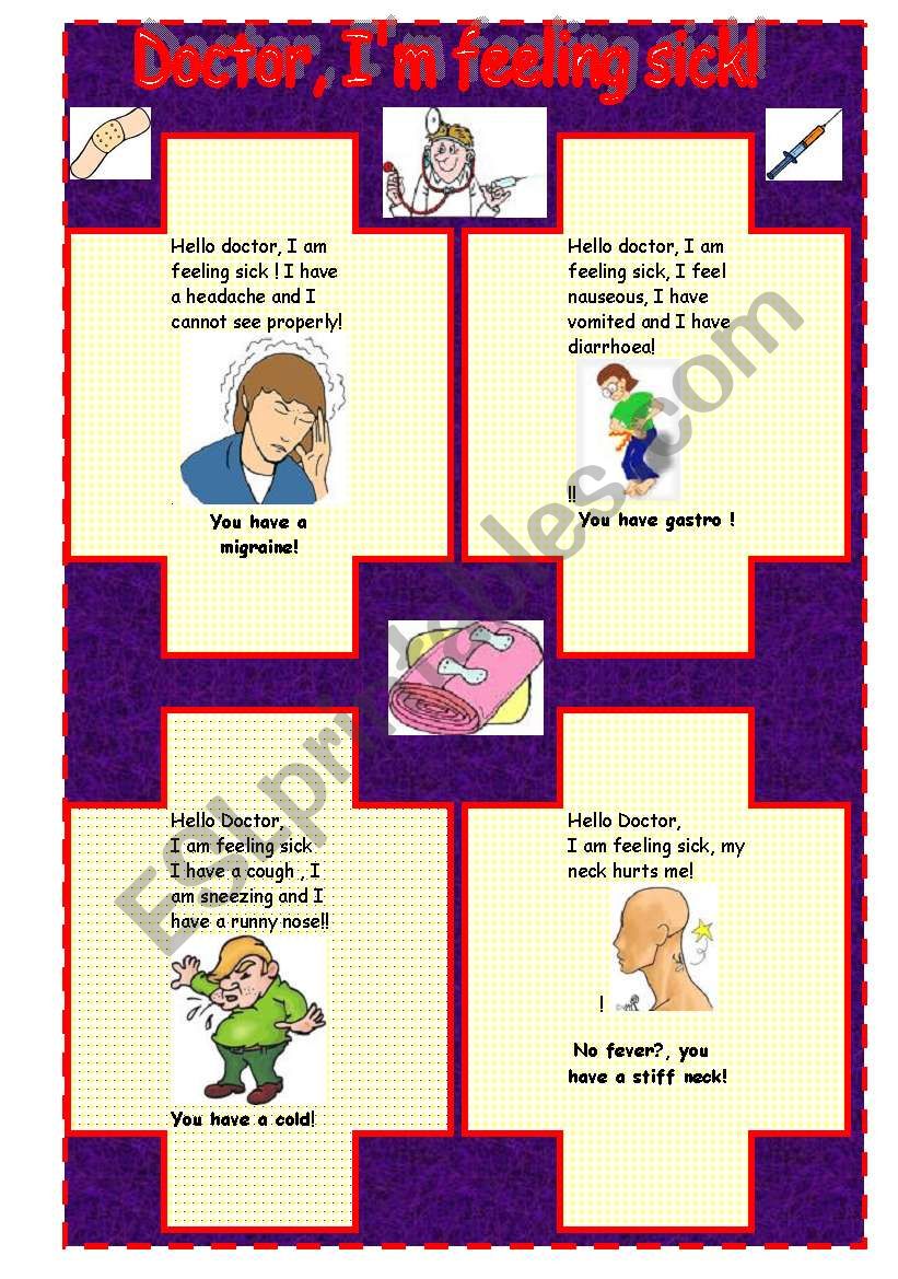 Doctor, I´m feeling sick 2 - ESL worksheet by cornelia.agnes