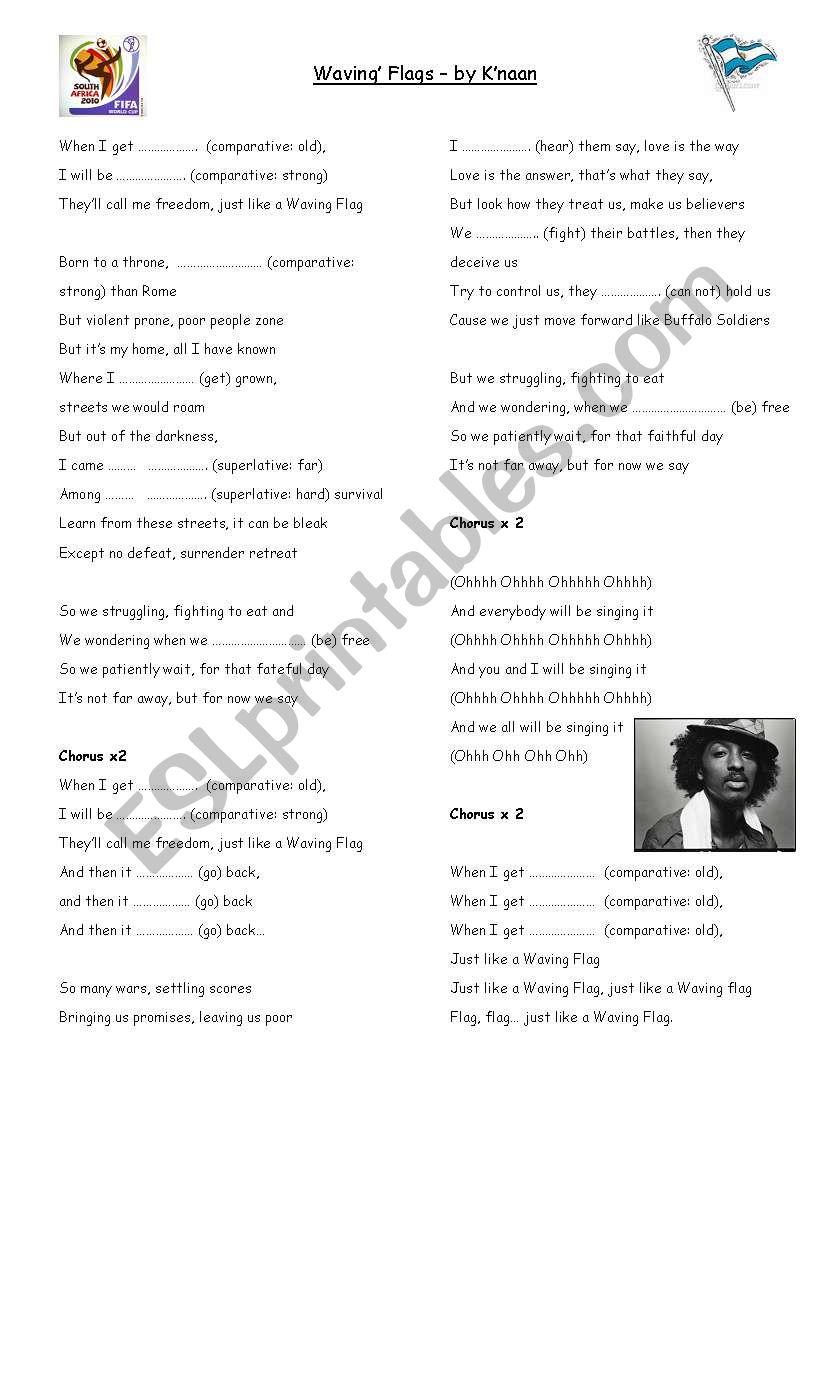 Song - Wavin´ Flags - ESL worksheet by Analab