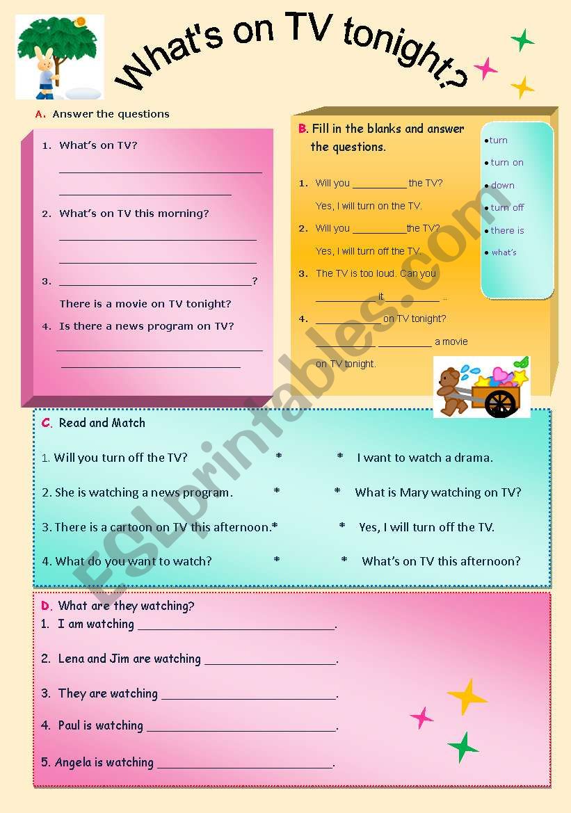 What s On TV Tonight TV Shows ESL Worksheet By Queeniewang0428 what-s-on-tv-tonight-tv-shows-esl-worksheet-by-queeniewang0428