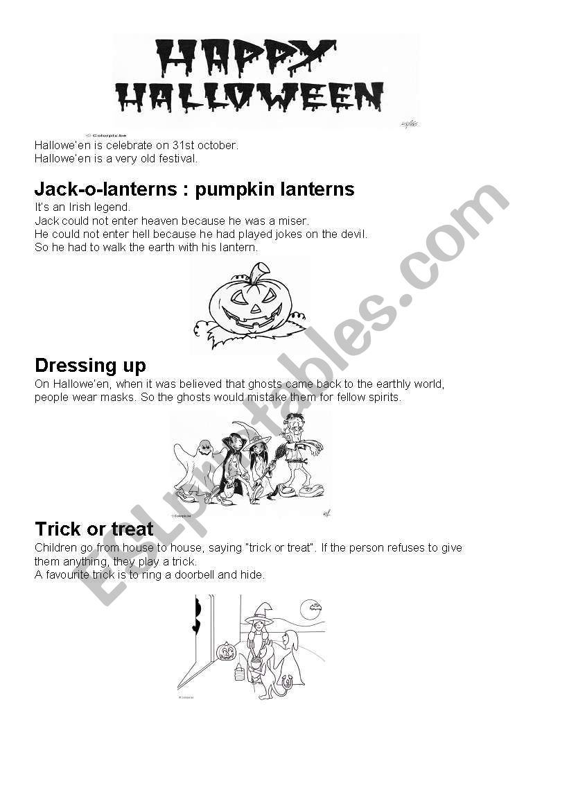 Halloween´s history - ESL worksheet by isa29