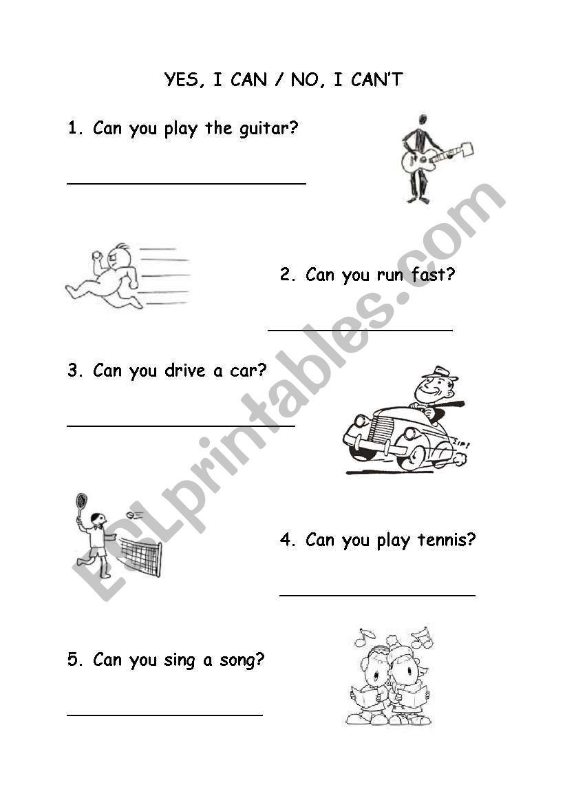 can /can´t - ESL worksheet by burcinn