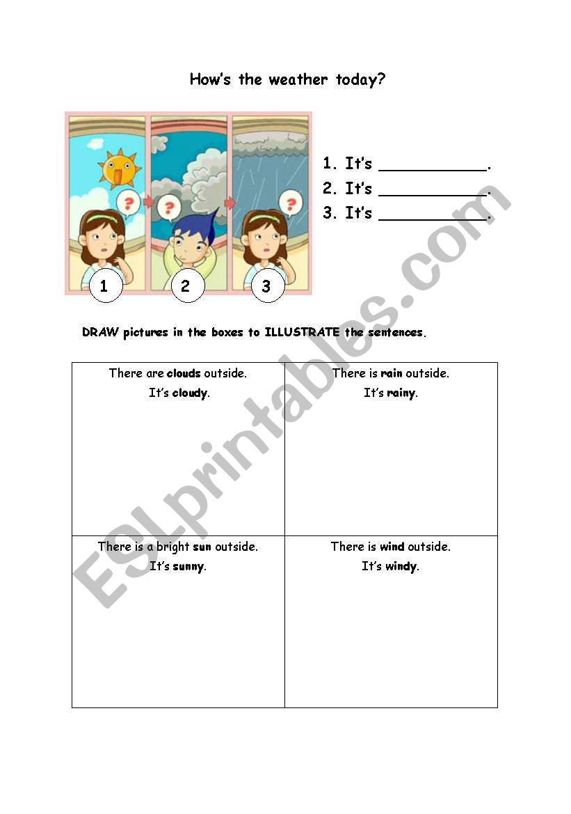 English worksheets: How´s the weather today?