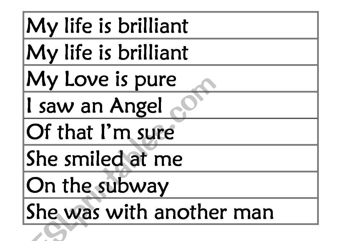 YOU´RE BEAUTIFUL SONG ACTIVITY - ESL worksheet by REMYZE754