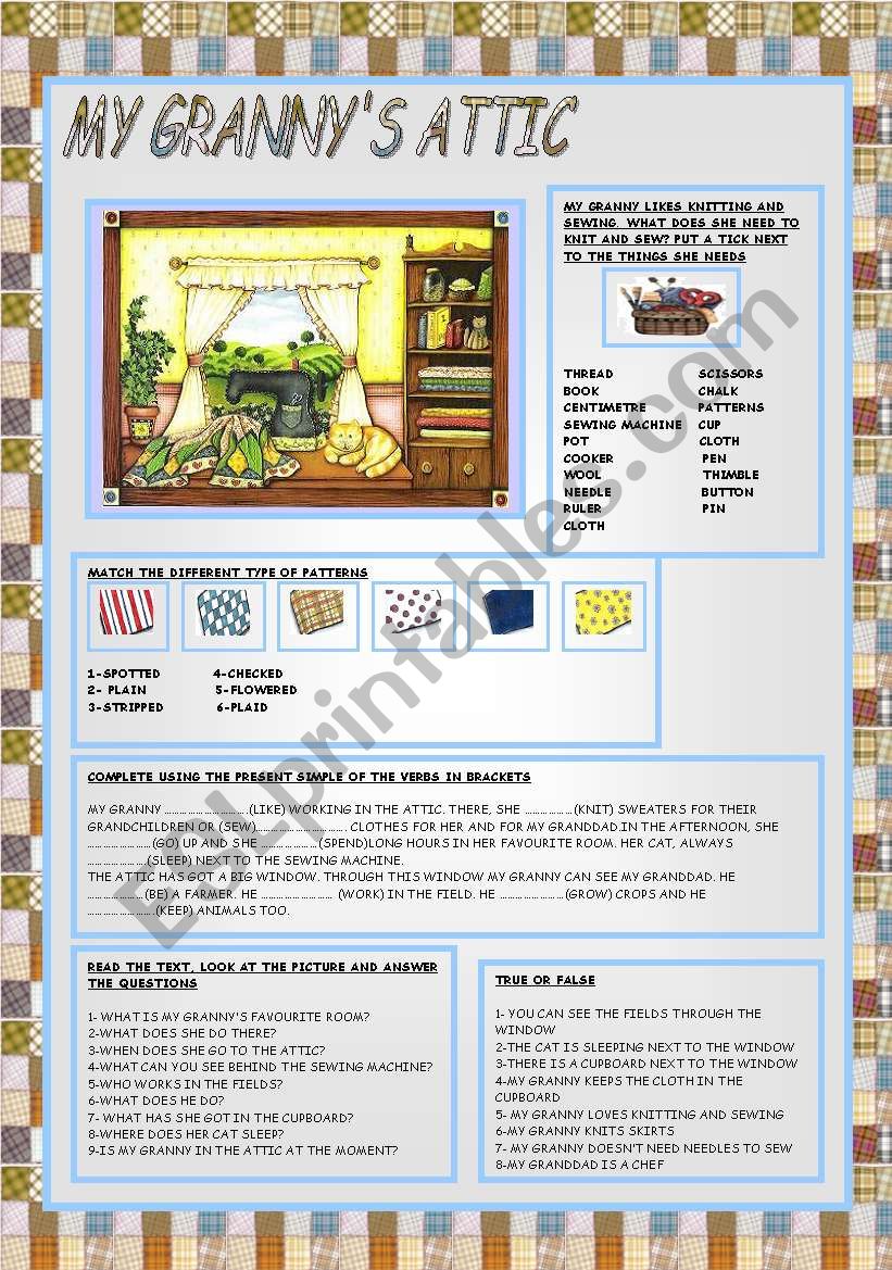 MY GRANNY´S ATTIC - ESL worksheet by ag23
