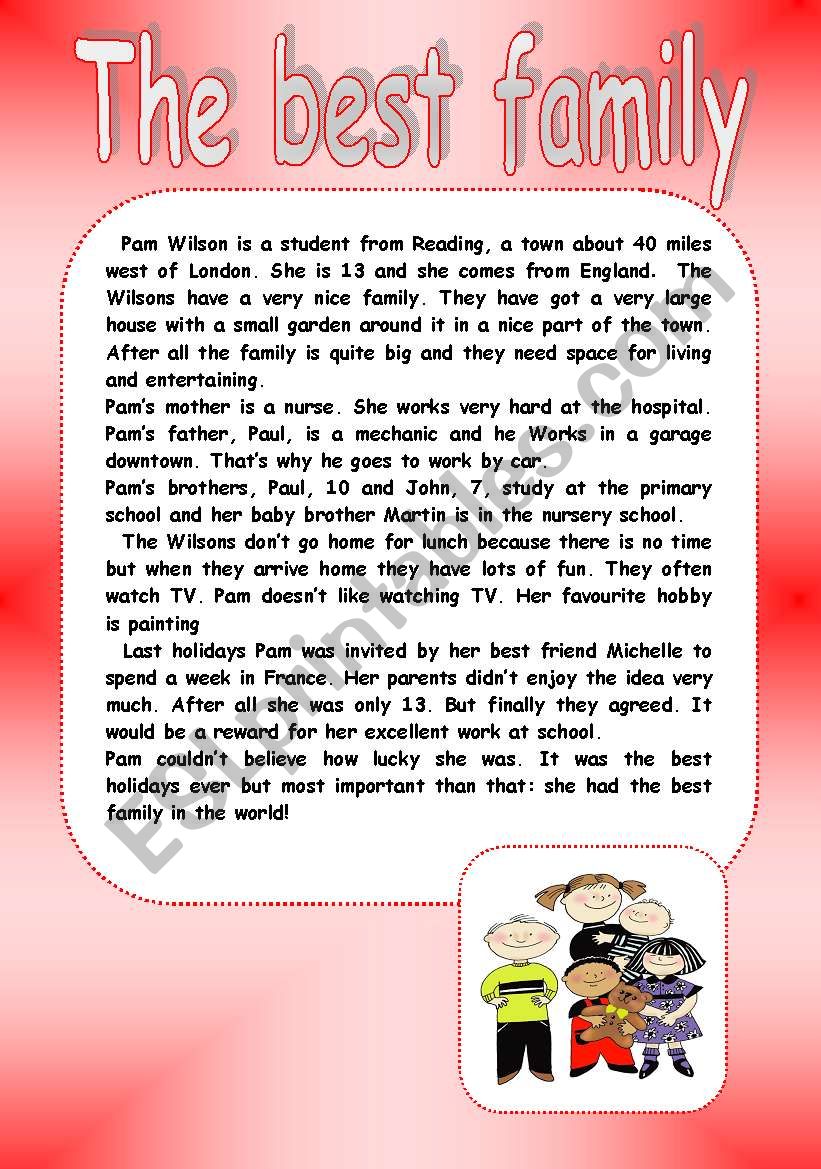 Test On The Topic Family ESL Worksheet By Carla74