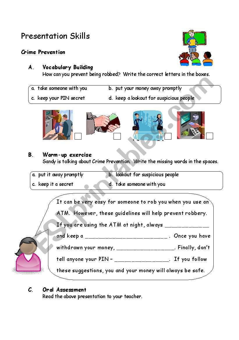 Presentation Skills - Speaking - ESL worksheet by michwilliams Presentation Skills - Speaking - ESL worksheet by michwilliams