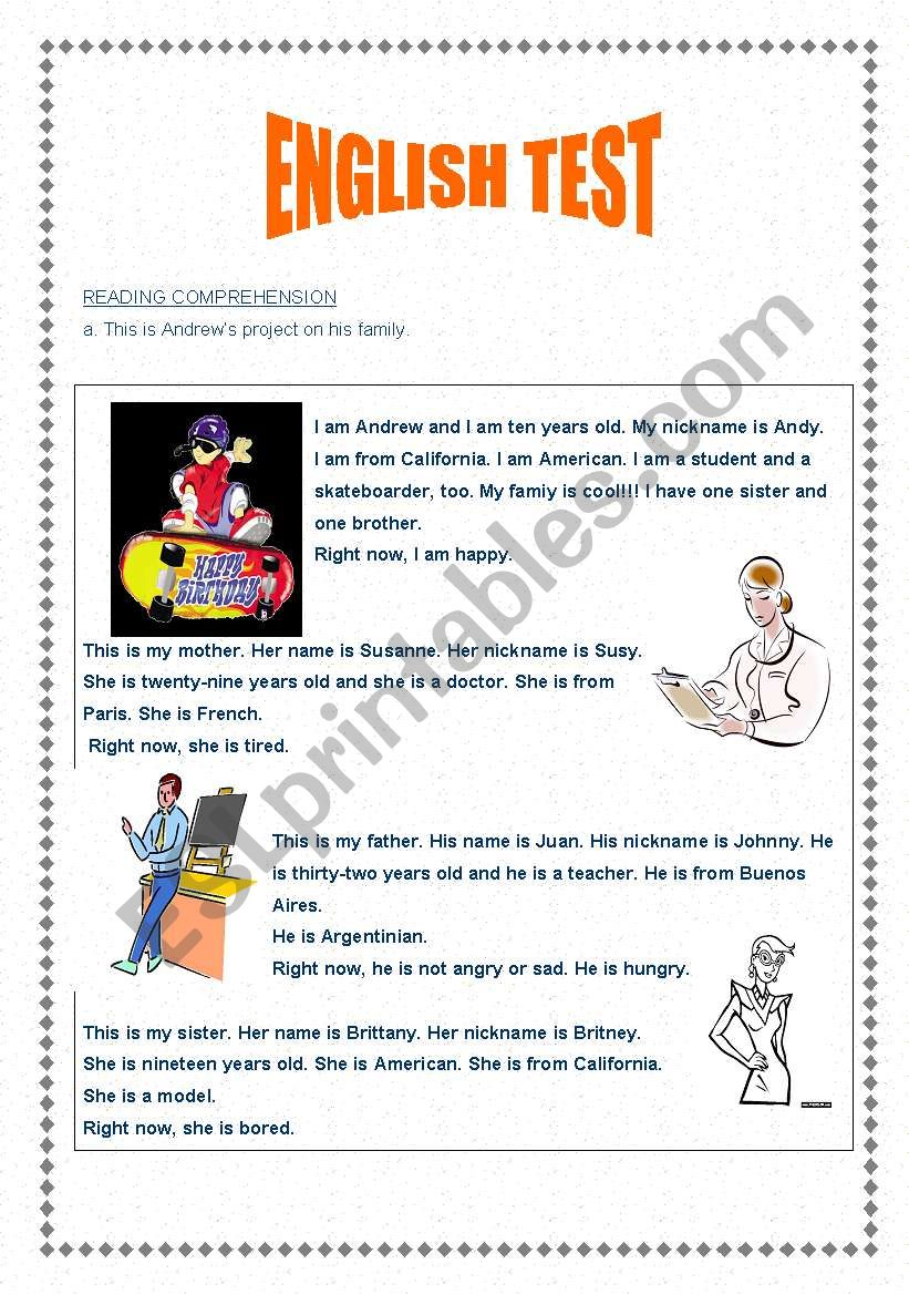ANDREW´S PROJECT - ESL worksheet by natalia rodriguez
